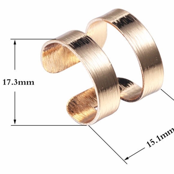 Jewelry | Platinum Polished Double Open Band Adjustable Ring | Poshmark